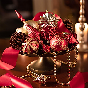 Valery Madelyn Ornaments for Christmas Trees, 100ct Red and Gold Shatterproof Christmas Tree Decorations, Luxury Hanging Ball Ornaments Bulk for Xmas Holiday Decor