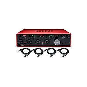 Focusrite Scarlett 18i8 3rd Gen 18x8 USB Audio Interface Bundle with 25-Feet XLR Male to Female Microphone Cable (4-Pack) (2 Items)