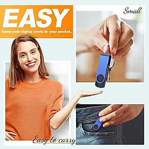 Flash Drive 32GB 5 Pack USB Thumb Drives, USB 2.0 Pen Drive Bulk Swivel USB Stick, Kepmem Metal Jump Drive 32 GB Zip Drive Data Storage with Lanyards for Photos, Video, MAC, PC