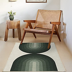 RUGGABLE Absida Washable Rug - Perfect Modern Area Rug for Living Room Bedroom Kitchen - Pet & Child Friendly - Stain & Water Resistant - Sage 3'x5' (Standard Pad)