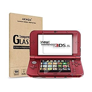 (2 in 1) Tempered Glass Screen Protector + HD Clear Crystal PET Screen Protective Filter Compatible with 3DS XL/New 3DS XL