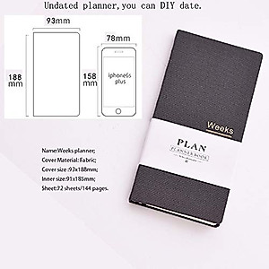 Undated Pocket Weekly Planner Schedule Organizer Agenda Year Month Week Plan A6 Notebooks