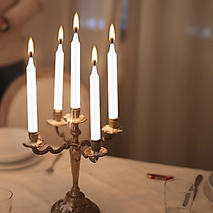 4 Inch White Taper Candle for Home Decor，20 Pack Unscented, Smokeless & Dripless Candle Stick, 1.5 Hour Burning Time for Party, Wedding, Dinner and More