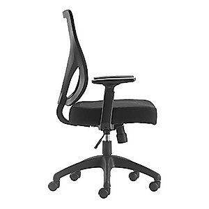 Serta Production Office Chair with Nylon Base, Adjustable Ergonomic Midback Lumbar Support, Breathable Mesh Back, Black