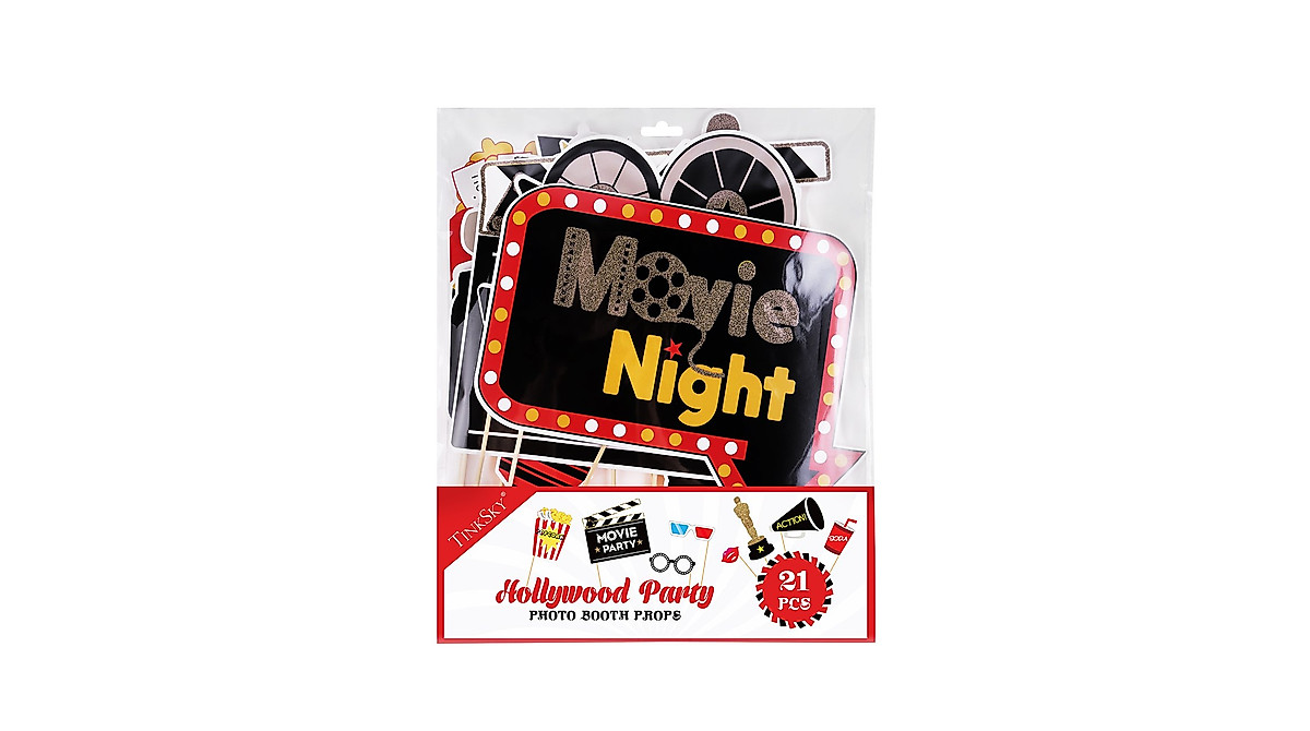 Movie Night Party Photo Booth Props Kit – Fun & Easy Decorations