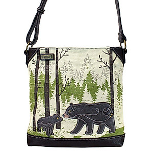 Chala Handbags Safari Bear Canvas Crossbody Bag Purse