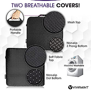 Extra Large Gel Seat Cushion for Long Sitting, Back Pain, Sciatica, Tailbone Pain, Hip Pressure Relief - Egg Sitting Gel Cushion for Office Chair Cushion, Car Seat, Wheelchair Cushion, 2 Covers