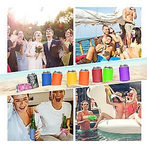 50 Pack Beer Can Coolers Sleeves, Soft Insulated Reusable Drink Cooler for Water Bottles, Blank Collapsible Soda Cover Cooler, DIY Customizable for Parties, Events or Weddings, Bulk