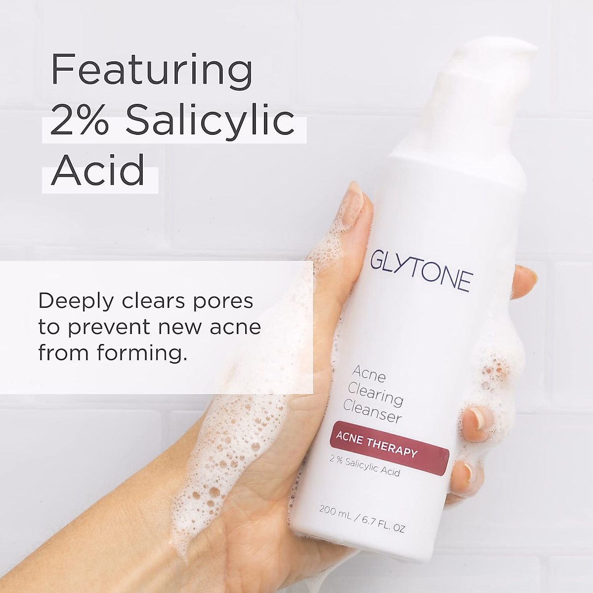 Glytone Acne Treatment For Face With Salicylic Acid Cleanser, Acne Cleanser, Skin Care Acne Wash Face Cleanser Oil Free