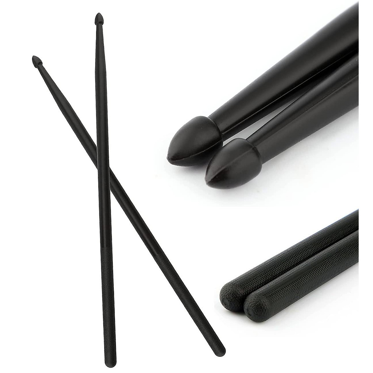 TUOREN 3 Pair Drum Brushes Drum Sticks Set 1 Pair Retractable Drum Wire Brushes 1 Pair Bamboo Rods Drum Brushes 1 Pair 5A Nylon Drumsticks Percussion Instrument Accessories with Portable Storage Bag