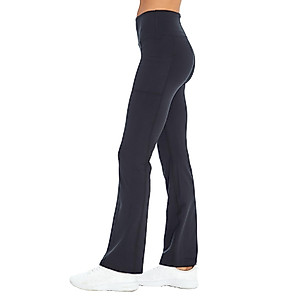 Bally Total Fitness Women's Standard High Rise Pocket Slim Bootcut Pant, Black, Large