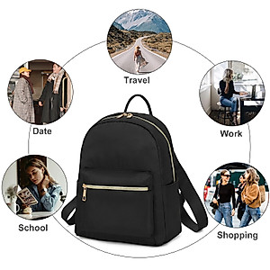Mini Backpack Girls Womens Fashion Small Backpack Purse Mini Bookbag for Teens Adult Kids School Travel Daypack Black