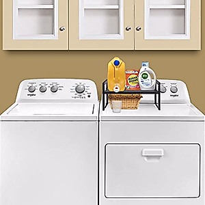 SunnyPoint Expandable Cabinet Storage Rack - Tabletop Storage Spice Shelf Organizer Rack (M - 15.1"~25.78" W X 7.87" D X 8.46" H, BLACK)