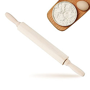 LaXon Rolling Pins,Pizza Roller,15 Inch Wooden Rolling Pins for Backing,Use for Pasta,Cookie Dough,Pastry,Bakery,Pizza,Fondant