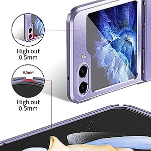 Cell Phone Case Compatible with Samsung Galaxy Z Flip 5 Case with Hinge Protection,Slim Thin Shockproof Hard Full-Body Protective Phone Case Cover for Flip5 5G Phone Smart Device Case and Cover Bundle