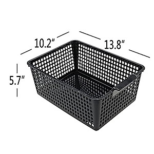 EudokkyNA Large Storage Bins, Plastic Organizer Basket Bins Set of 3