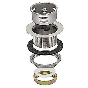 EZ-Flo 2-1/2 Inch Removable Kitchen Sink Strainer Drain Standard Shank Junior Duo with Die Cast Nut, Stainless Steel, 1-7/8 Inch to 2-1/4 Inch Opening, 30035