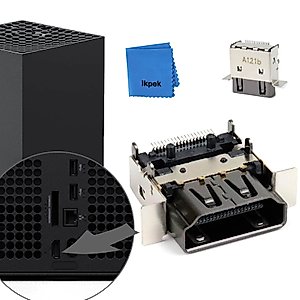 Aosai 2pcs HDMI-Port Replacement for Xbox Series X, Display Socket Jack Connector Replacement for XSX Console, Original OEM Quality (for Xbox Series X, Sliver - 2 Pcs)