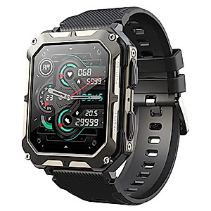 Loluka Military Smart Watch for Men Answer/Make Calls Heart Rate Sleep Tracker 1.83" Touch Screen Mens Smartwatch for Android iOS Phones Tactical Pedometer Fitness Watch