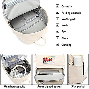 Makukke Backpack Purse for Women, Small Backpack for Women Teen Girls,Cute Bookbag Fashion Daypacks for Shopping, Working or Dating (Beige)