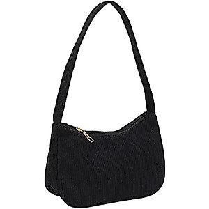 AIBEARTY Women Girls Corduroy Handbag Underarm Bag Retro Small Purse Shoulder Bag Clutch Tote