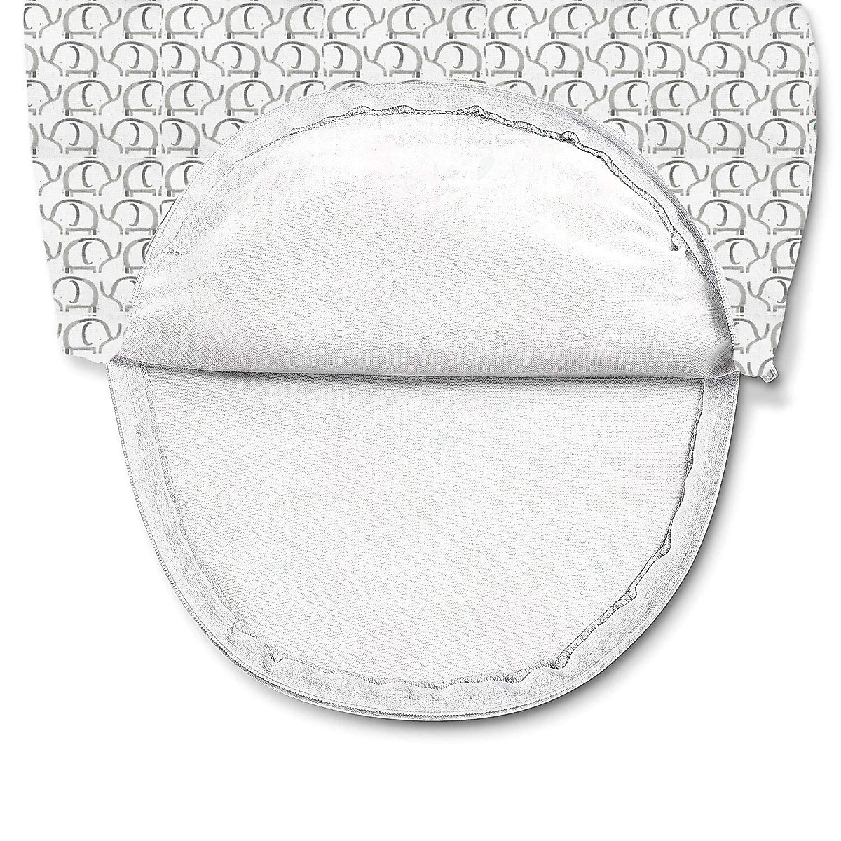 SwaddleMe Luxe Easy Change Swaddle, Ellie Elephant/Triangle Grey, Small/Medium (0-3 Months)