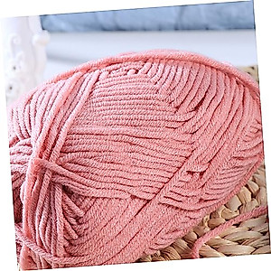 Wool Yarn 10 Rolls Milk Cotton Yarn Knitting Wool Chunky Yarn Wool Knitting Crochet Yarn Weaving Yarn Knitting Yarn DIY Yarn Pink Doll Coarse Wool DIY Soft Milk Cotton Crochet Yarn