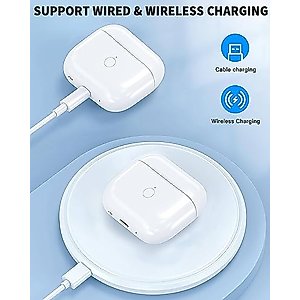 Wireless Charging Case Replacement Compatible with AirPod 3rd Generation, Air Pod 3 Charger Case with Bluetooth Pairing Sync Button Without Earbuds, White