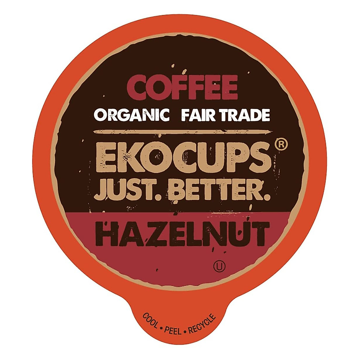 EKOCUPS Organic Hazelnut Flavored Coffee Pods, Extra 30% More Coffee Per Cup, Artisan Fair Trade Medium Roast, Hazelnut Coffee K Cups for Keurig K Cup Machines, Recyclable Pods, 40 Count