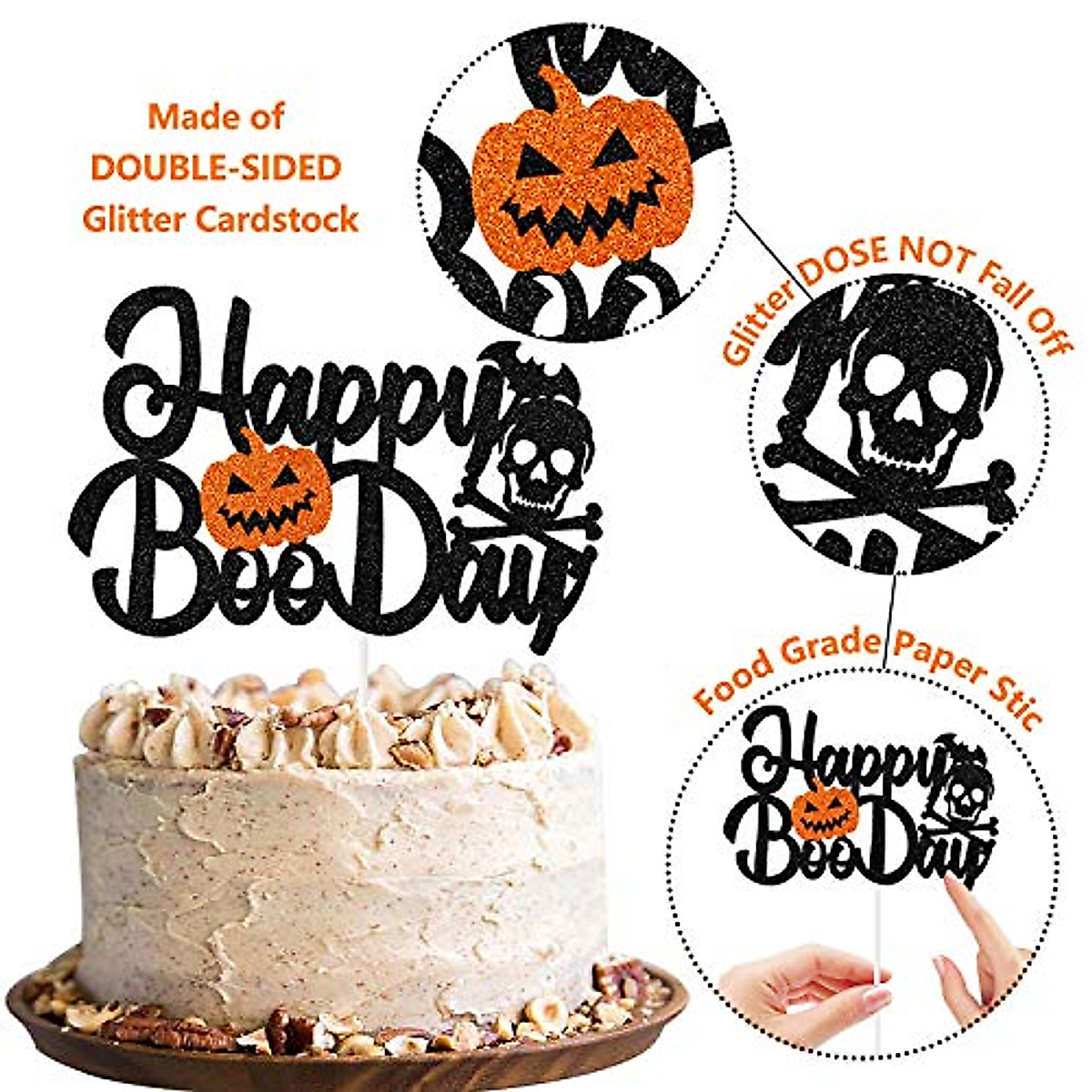 Yvokii Boo Halloween Cake Topper,Pumpkins Cake Topper Boo Halloween Decorations Ghost Halloween Cake Decoration Pumpkins Ghosts Bats Spider Boo Halloween Supplier for Happy Halloween Party