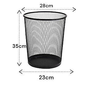 2-Pack Steel Mesh Round Trashcan Wastebasket for Trash in The Home, Office, or Garage, 6 Gallon, L x 28cm W x 23cm H x 35cm