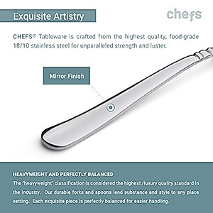 Chefs 18/10 Stainless Steel 44pc Flatware Set, Service for 8, Harlow