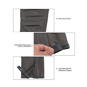 Little Donkey Andy Men's Waterproof Lightweight Rain Pants Breathable Windproof Hiking Golf Fishing Pants Pewter L