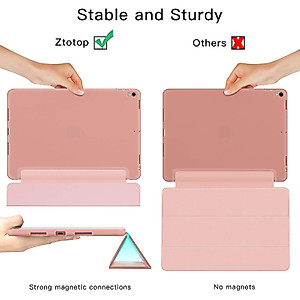 Ztotop Case for iPad Air 10.5" (3rd Gen) 2019/iPad Pro 10.5" 2017 with Pencil Holder, Ultra Slim Soft TPU Back and Trifold Stand Cover with Auto Sleep/Wake Full Body Protective Smart Case Rose Gold