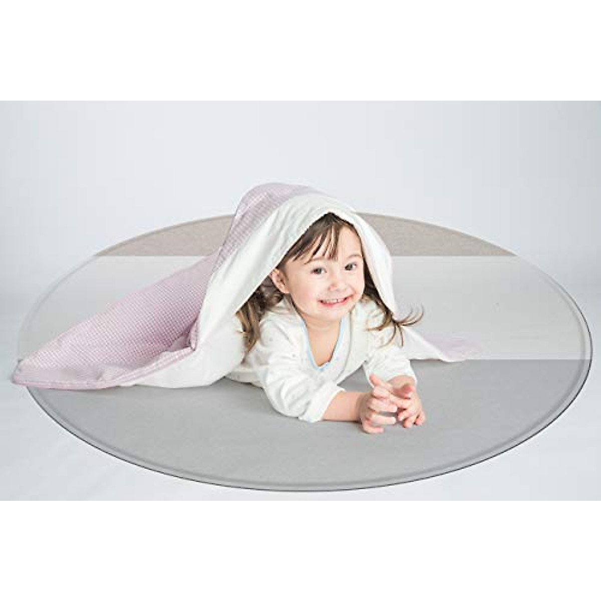 Parklon Pure Soft Round Mat Double Herringbone/Macaroon (54.3 x 54.3 x 0.47 in.)