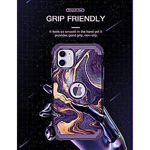 LONTECT for iPhone 11 Case Marble Shockproof Heavy Duty Rugged Durable Protective Cover Girls Women Case for Apple iPhone 11 6.1 Inch, Cobalt Purple