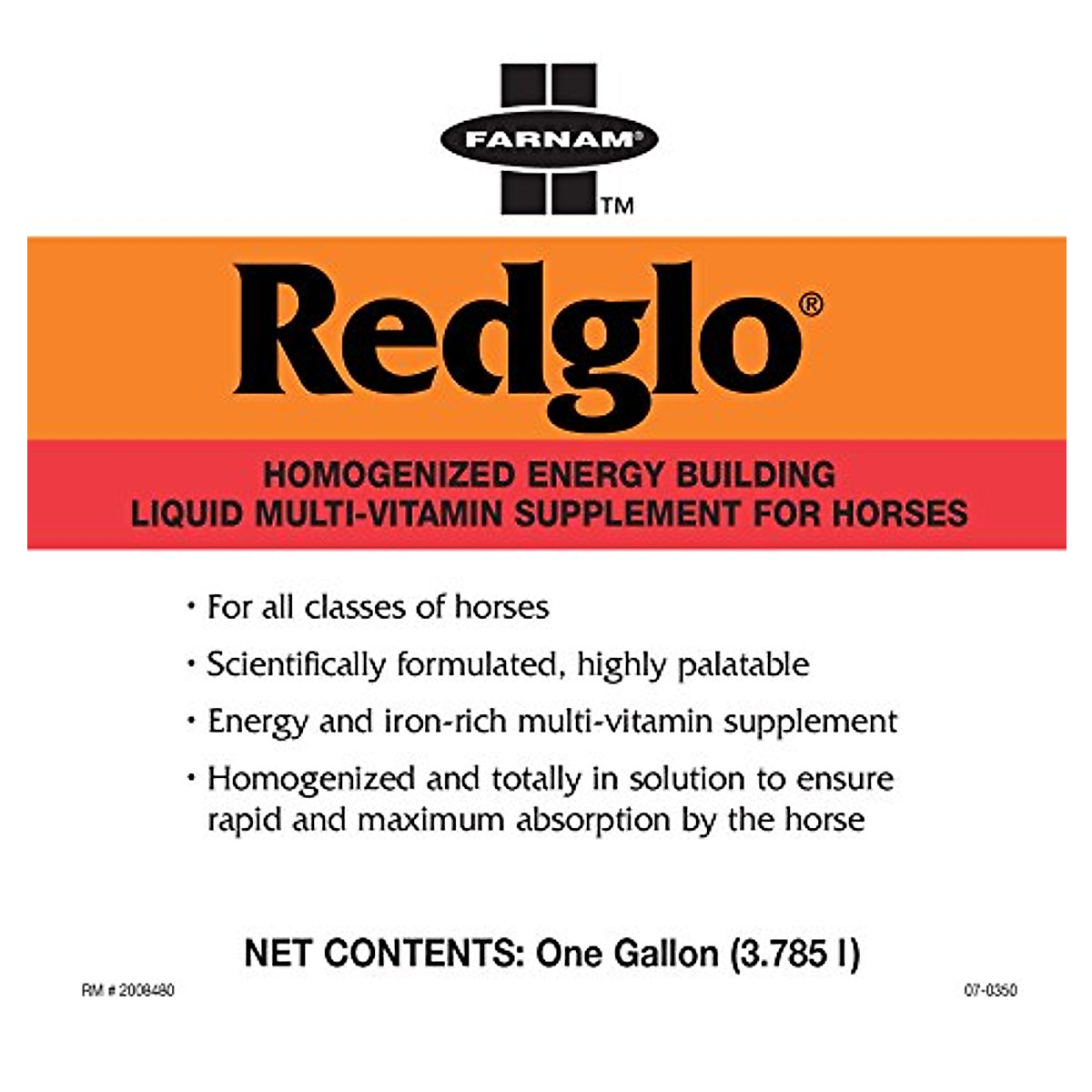Farnam Redglo Liquid Multi-Vitamin Supplement for Horses, 1 gallon
