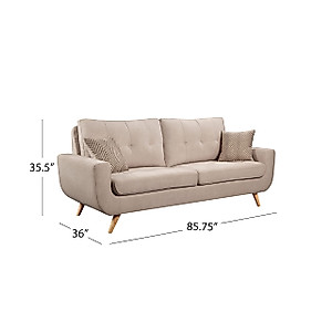Abbyson Living Paige Sofa - Modern Design, Fabric, Stain Resistant, Ivory