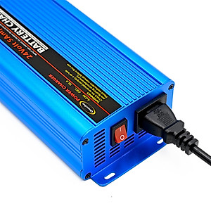 Unocho 24 Volt Battery Charger Smart Fully Automatic Battery Charger maintainer trickle Charger 5A car Battery Charger 3-pin XLR Alligator Connector with I/O Switch