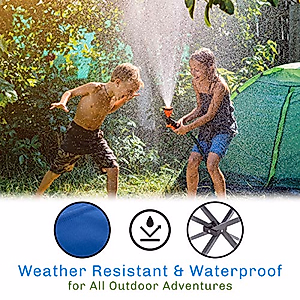 Wakeman Portable Folding Camping Table with 2 Cupholders and Carrying Bag - for Camping, Hiking, Picnics, Sporting Events, and The Beach (Blue)