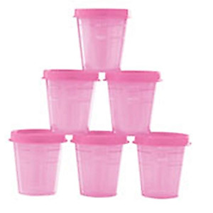 Tupperware Pink Midgets Set of 6, Pink Containers and Seals
