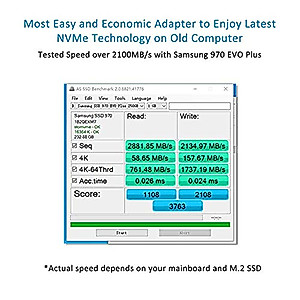A ADWITS PCI Express 3.0 x16 to PCIe-based NVMe and AHCI SSD Adapter Card with Heat Sink, Fits M.2 (NGFF) Form Factor with Key M in Size 2230/2242/2260/2280