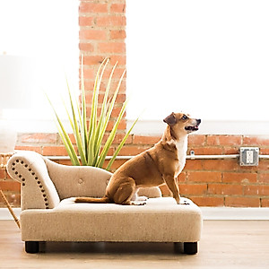 Petmate La-Z-Boy Lakewood Chaise Lounger Dog Bed, Beige, 34" x 18"
