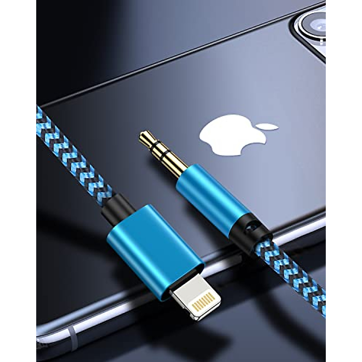 Aux Cord for iPhone, Lightning to 3.5mm Male Audio Cable Compatible with iPhone 14 Pro Max, 14 Plus, 13 Max, 12 Mini, X/XR, iPad, iPod, Mfi Apple Auxiliary Wire for Car, Speaker, Headphone -2Pcs/3ft