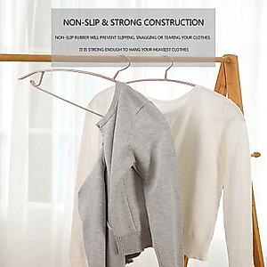 PJJXMY Clothes Hanger Rubber Coated Contour Metal No Bumps Hanger, Suit Hanger,Coat Jacket Hangers,Sweater Hanger (Pack of 20, Black)