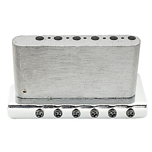 Wilkinson 54mm 2-1/8 inch Full Block Tremolo Bridge Pop-In Arm 6 Screws for Squier/Mexico Fender/MIJ Strat Guitar, Chrome