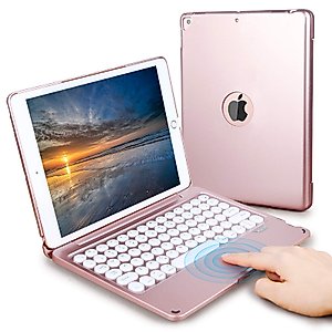 LAVO-TECH Bluetooth Keyboard Case with Touchpad for iPad 9th 8th 7th Gen, iPad Air 3rd, iPad Pro 10.5", Wireless Smart Keyboard Case Auto Sleep/Wake Function 360° Full Protection Cover
