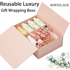 Black Gift Box With Lid 13" X 9" X 4", Deluxe Gift Box With Ribbon Greeting Card and Magnet Closure, Suitable for Wedding, Mother'S Day, Bridesmaid Gift, Graduation, Christmas, Holiday, Birthday, Etc.Black