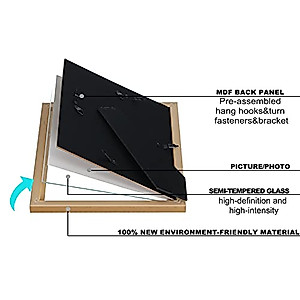 VIOLABBEY 8x10 Picture Frames Set of 4, Colorful Photo Frame of Modern Style, High Definition Tempered Real Glass, Wall Mounted or Tabletop Display (Gold+Red)