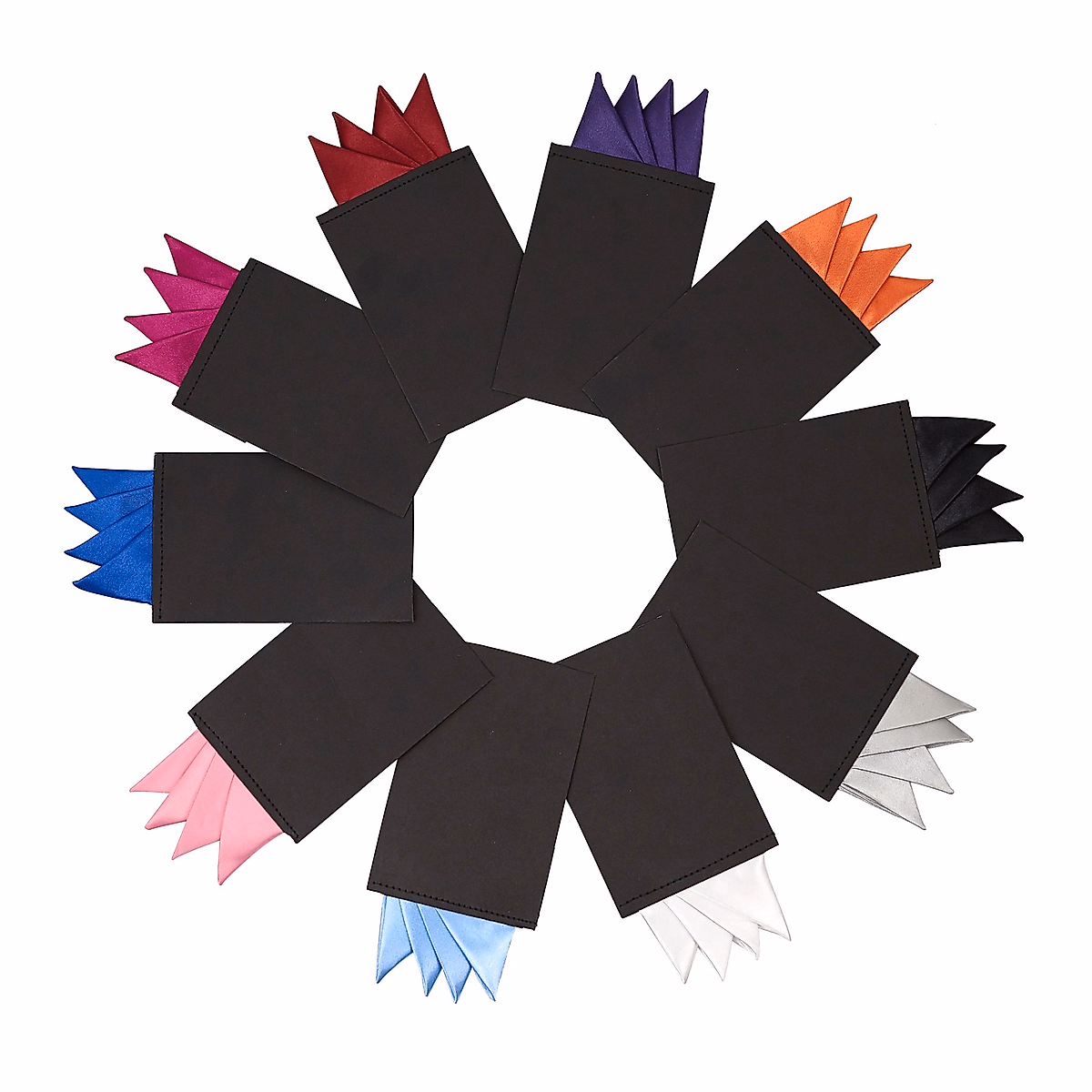 DEVPSISR Prefolded Pocket Square, Men's Suit Handkerchief Keeper(A Red)